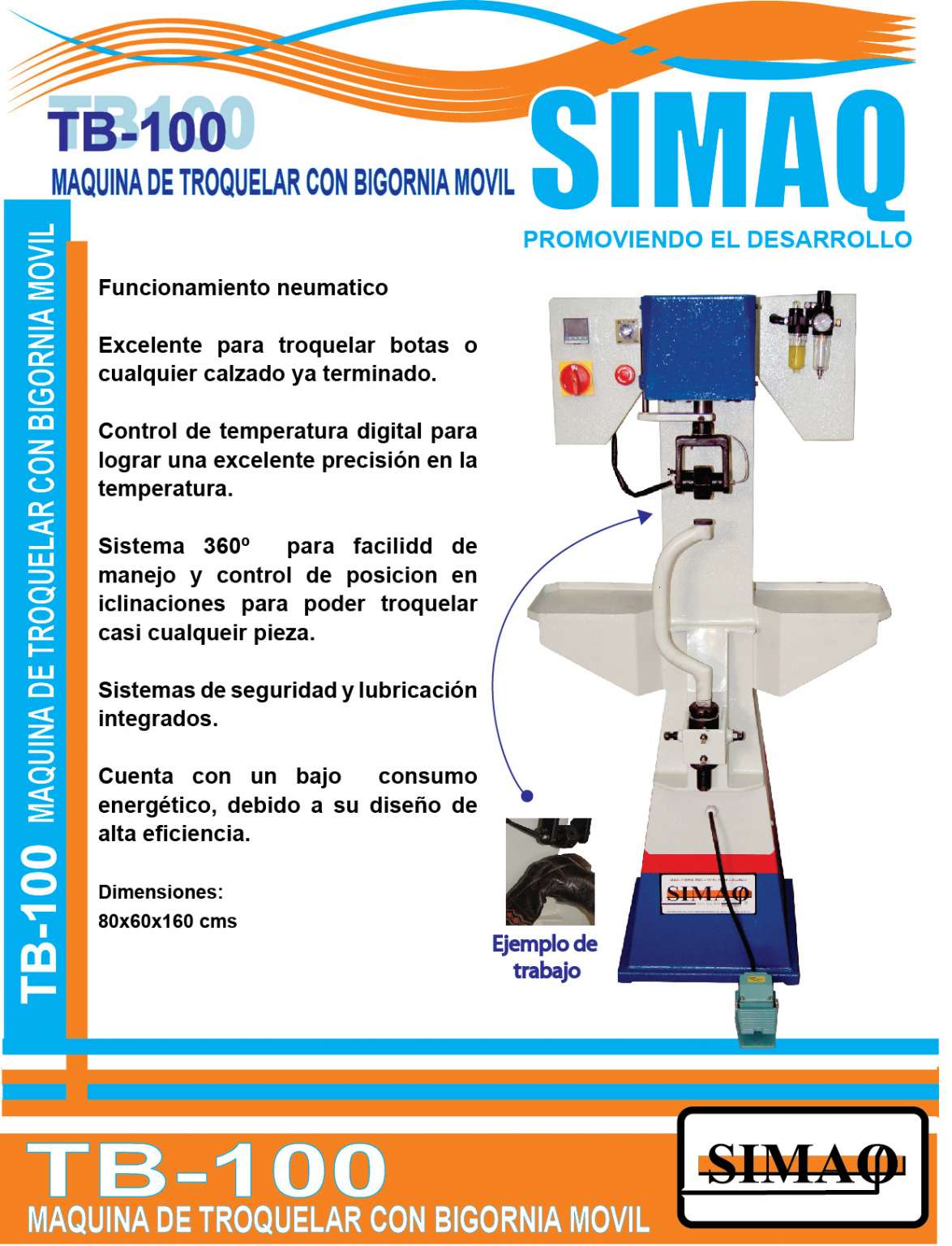 TB-100 MAQUINA DE TROQUELAR CON BIGORNIA MOVIL – Simón Maquinaria